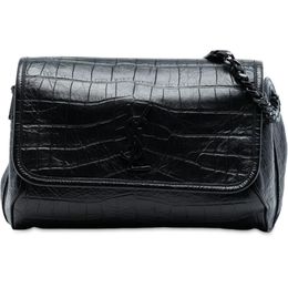 SAINT LAURENT Bauchtaschen - Croc Embossed Leather Niki Belt Bag - Gr. ONE SIZE - in Schwarz - f&uuml;r Damen