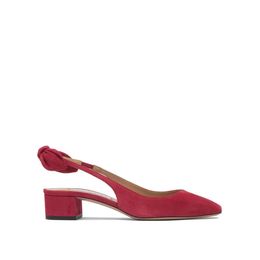 Aquazzura Hohe Schuhe - Red Suede Heeled Pumps - Gr. 39,5 (EU) - in Rot - f&uuml;r Damen