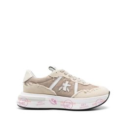 Premiata Low-Top Sneaker - Layered Beige And Cream Sneakers - Gr. 37 (EU) - in Grau - f&uuml;r Damen