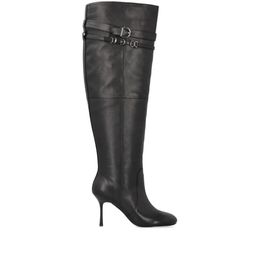 Pinko Stiefel - Pointed Toe Knee-High Boots With Decorative Straps - Gr. 40 (EU) - in Schwarz - f&uuml;r Damen
