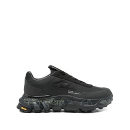 Premiata Low-Top Sneaker - Low-Profile Black Sneakers With Textured Sole - Gr. 36 (EU) - in Schwarz - f&uuml;r Damen