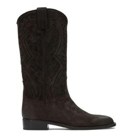 Sartore Stiefel - Brown Suede Ankle Boots With Stitched Detailing - Gr. 37 (EU) - in Schwarz - f&uuml;r Damen