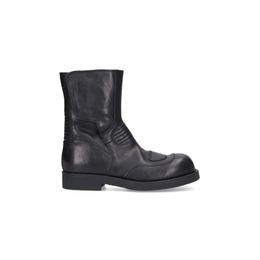 MM6 Maison Margiela Stiefel - Mid-Calf Black Leather Boots - Gr. 40 (EU) - in Schwarz - f&uuml;r Damen