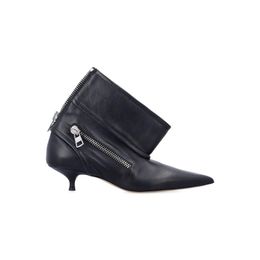 J.W.Anderson Stiefel - Black Leather Biker Kitten Heel Ankle Boot - Gr. 37 (EU) - in Schwarz - f&uuml;r Damen