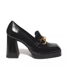 Chantal Hohe Schuhe - Black Moccasin With Gold Clamp - Gr. 40 (EU) - in Schwarz - f&uuml;r Damen