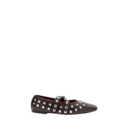 Stella McCartney Leather Ballerina Flats With Double Straps And Stu - Gr. 40 (EU) - in Schwarz