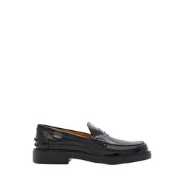 Tod's Polished Leather Loafers With Rounded Toe - Gr. 36,5 (EU) - in Schwarz