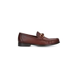 Salvatore Ferragamo Loafer - Sleek Leather Loafers With Gold-Tone Detailing - Gr. 7_5 - in Braun - f&uuml;r Damen