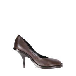 Dries Van Noten Hohe Schuhe - Wide-Toe Brown Leather Shoes - Gr. 38 (EU) - in Grau - f&uuml;r Damen