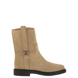 Tod's Tod's Stiefel - Suede Ankle Boot With T Accessory - Gr. 39 (EU) - in Beige - f&uuml;r Damen