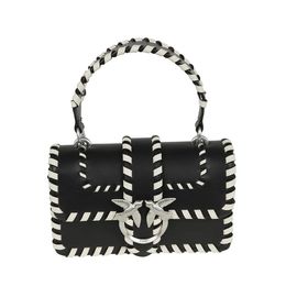Pinko Hobo Bags - Rectangular Black Crossbody Bag With Braided Trim - Gr. unisize - in Schwarz - f&uuml;r Damen