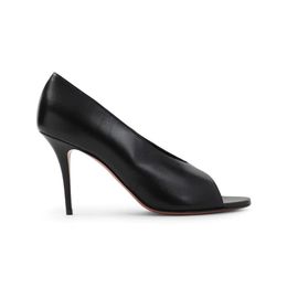 Amina Muaddi Hohe Schuhe - Peep-Toe Pumps With 9Cm Stiletto Heel - Gr. 36,5 (EU) - in Schwarz - f&uuml;r Damen