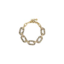 Roberto Cavalli Armband - Textured Chain Link Bracelet With Gold-Tone Finish - Gr. ONE SIZE - in Mehrfarbig - f&uuml;r Damen