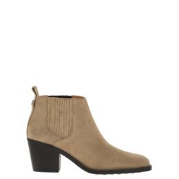 Tod's Tod's Stiefel - Suede Calfskin Ankle Boot With Elastic Inserts - Gr. 39 (EU) - in Beige - f&uuml;r Damen
