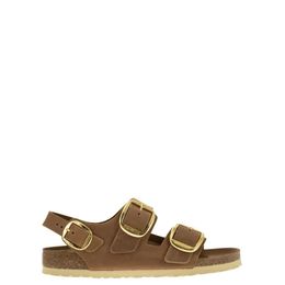 Birkenstock Sandalen - Milano Big Buckle - Oiled Leather Sandal - Gr. 38 (EU) - in Braun - f&uuml;r Damen