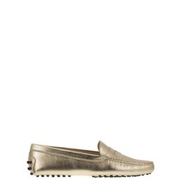 Tod's Metallic Leather Moccasin With Hand-Stitched Accen - Gr. 37 (EU) - in Gold