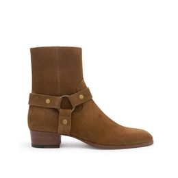 SAINT LAURENT Stiefel - Wyatt Harness Ankle Boots - Gr. 39 (EU) - in Braun - f&uuml;r Damen