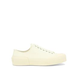 Jil Sander Low-Top Sneaker - White Sneakers With Breathable Cotton Upper - Gr. 38 (EU) - in Beige - f&uuml;r Damen