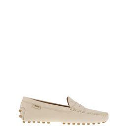 Tod's Leather Moccasin Rubber Sole - Gr. 38,5 (EU) - in Beige