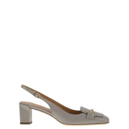Tod's Tod's Sandalen - Calfskin Leather Slingback Pump With Geometric Hee - Gr. 37 (EU) - in Grau - f&uuml;r Damen