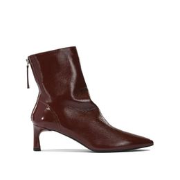 Halmanera Stiefel - Bordeaux Calf Leather Ankle Boots With Pointed Toe - Gr. 37,5 (EU) - in Schwarz - f&uuml;r Damen