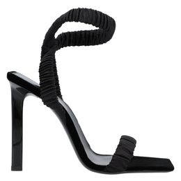SAINT LAURENT Sandalen - Pam Sandals In Satin Crepe Black - Gr. 36,5 (EU) - in Schwarz - f&uuml;r Damen