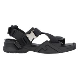 Fendi Loafer - Black Rubber Sandals With Adjustable Straps - Gr. 6 - in Schwarz - f&uuml;r Damen
