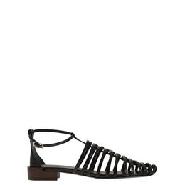 Tod's Tod's Sandalen - Crisscross Calfskin Leather Sandal With Ankle Stra - Gr. 38 (EU) - in Schwarz - f&uuml;r Damen