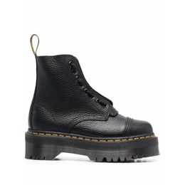 Dr. Martens Stiefel - Black Leather Platform Boots - Gr. 39 (EU) - in Schwarz - f&uuml;r Damen