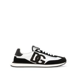 Dolce & Gabbana Dolce&Gabbana Low-Top Sneaker - Soft Suede Sneakers With Bold Logo - Gr. 44 (EU) - in Schwarz - f&uuml;r Damen