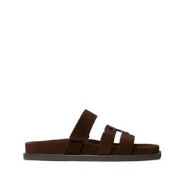Tory Burch Sandalen - Brown Suede Sandals With Cut-Out Detail - Gr. 7_5 - in Schwarz - f&uuml;r Damen