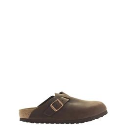 Birkenstock Slipper & Pantoletten - Boston - Oiled Leather Sabot - Gr. 42 (EU) - in Grau - f&uuml;r Damen