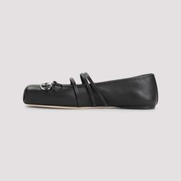 Gucci Horsebit Black Leather Ballerinas - Gr. 37 (EU) - in Schwarz