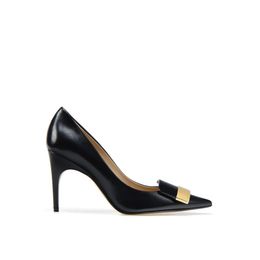 Sergio Rossi Hohe Schuhe - Sr1 Leather Pumps With Pointed Toe And Distinctive - Gr. 35,5 (EU) - in Schwarz - f&uuml;r Damen