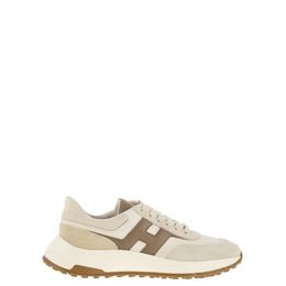 Hogan Low-Top Sneaker - Hyperlight Sneakers In Leather And Suede - Gr. 11 - in Beige - f&uuml;r Damen