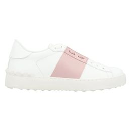 Valentino Garavani Low-Top Sneaker - Calfskin Sneakers With Contrasting Band And Rubber - Gr. 38,5 (EU) - in Wei&szlig; - f&uuml;r Damen