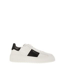 Hogan Low-Top Sneaker - Sporty Nappa Leather Sneakers With Vertical Stripe - Gr. 9_5 - in Wei&szlig; - f&uuml;r Damen