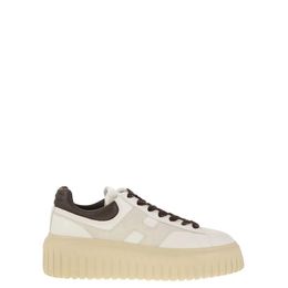 Hogan Low-Top Sneaker - H-Stripes Leather Trainers - Gr. 37 (EU) - in Beige - f&uuml;r Damen
