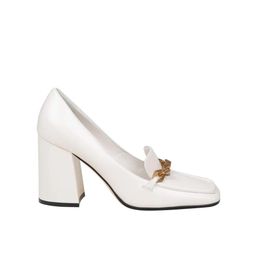 Jimmy Choo Hohe Schuhe - Cream White Leather Pump - Gr. 38,5 (EU) - in Wei&szlig; - f&uuml;r Damen