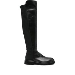 Guglielmo Rotta Stiefel - Knee-High Black Leather Ankle Boots - Gr. 37 (EU) - in Schwarz - f&uuml;r Damen