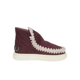 mou Stiefel - Burgundy Suede Ankle Boots With Whipstitch Detaili - Gr. 37 (EU) - in Rot - f&uuml;r Damen