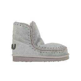 mou Stiefel - Mid-Height Plush Sheepskin Eskimo Boots With Glitt - Gr. 36 (EU) - in Grau - f&uuml;r Damen