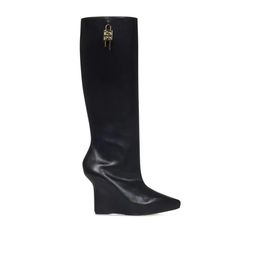 Givenchy Stiefel - G-Lock Leather Boots - Gr. 38,5 (EU) - in Schwarz - f&uuml;r Damen