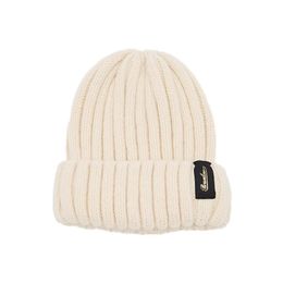 Borsalino Caps & M&uuml;tzen - Ribbed Cashmere Beanie With Folded Cuff - Gr. ONE SIZE - in Beige - f&uuml;r Damen