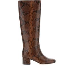 TWINSET Twin-Set Stiefel - Glossy Knee-High Ankle Boots With Snakeskin Patter - Gr. 38 (EU) - in Schwarz - f&uuml;r Damen