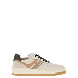 Hogan Low-Top Sneaker - H630 - Leather Trainers With H On The Side - Gr. 37,5 (EU) - in Beige - f&uuml;r Damen