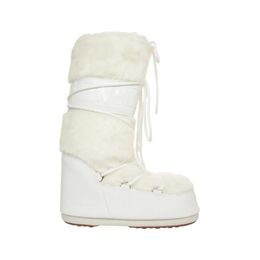 Moon Boot Moonboot Stiefel - Faux Fur Ankle Boots With Lace-Up Design - Gr. 39 (EU) - in Wei&szlig; - f&uuml;r Damen