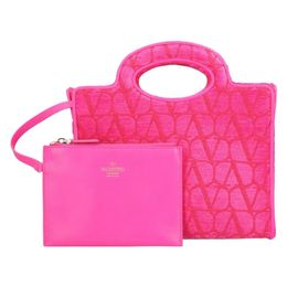 Valentino Garavani Hobo Bags - Vlogo Monogram The Third Open-Top Shoulder Bag - Gr. unisize - in Rosa - f&uuml;r Damen
