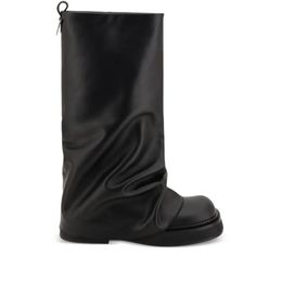 The Attico Stiefel - Black Knee-High Slouchy Boots - Gr. 36 (EU) - in Schwarz - f&uuml;r Damen