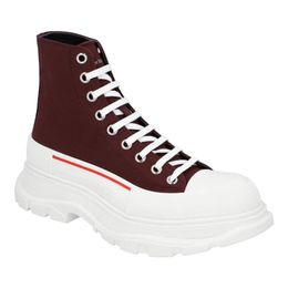 Alexander McQueen Stiefel - Tread Slick Boots 'Burgundy White' - Gr. 44,5 (EU) - in Rot - f&uuml;r Damen